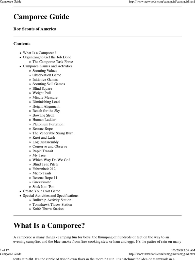 BSA Camporee Guide | PDF | Boy Scouts Of America | Camping