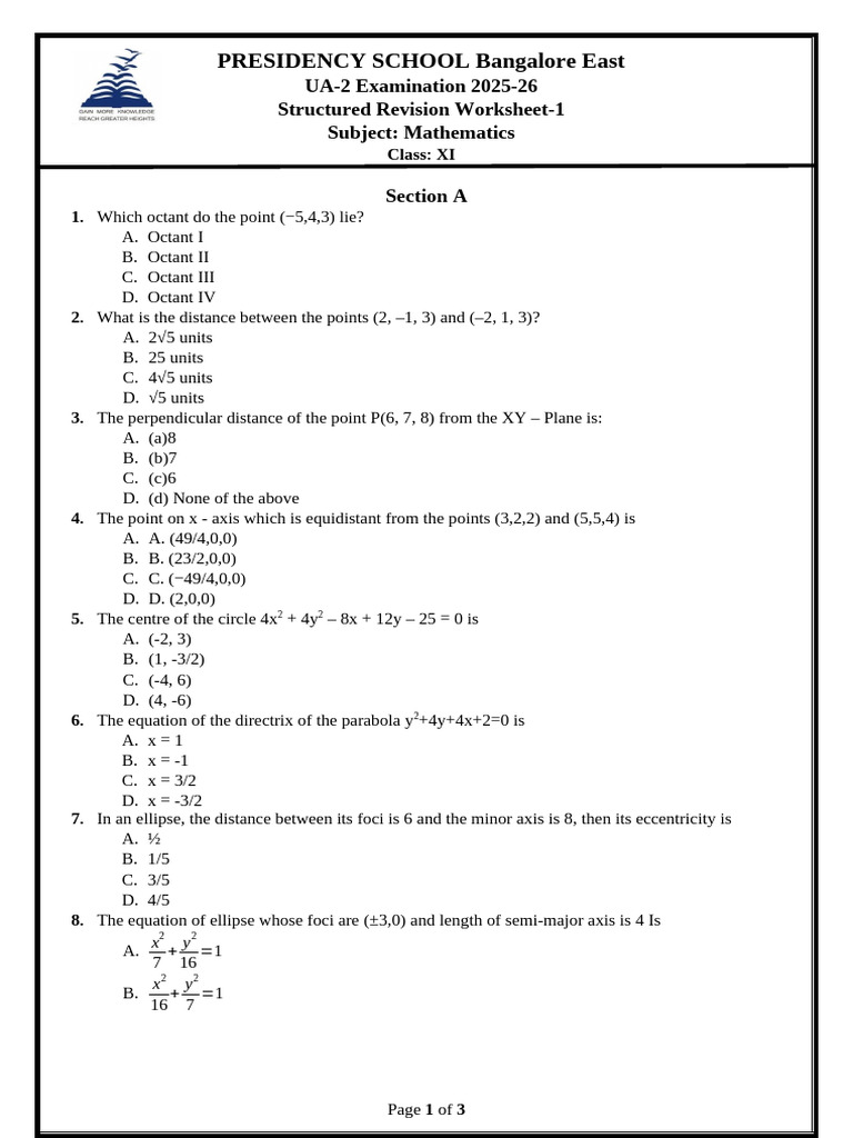 Grade 11 Math Srp Ws 1-Ua-2 | PDF | Line (Geometry) | Euclidean Plane Geometry