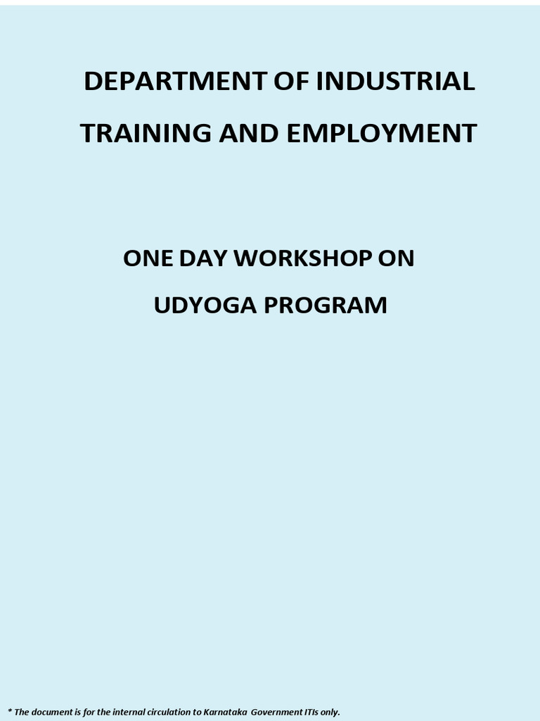 Udyoga Program Workshop Guidelines | PDF | Electrical Connector ...