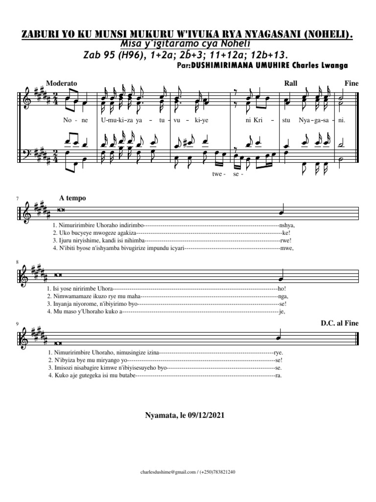 ZABURI Noheli Igitaramo | PDF