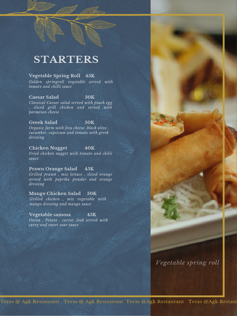 MENU TERAS @ AGK | PDF | Thai Cuisine | Sauce