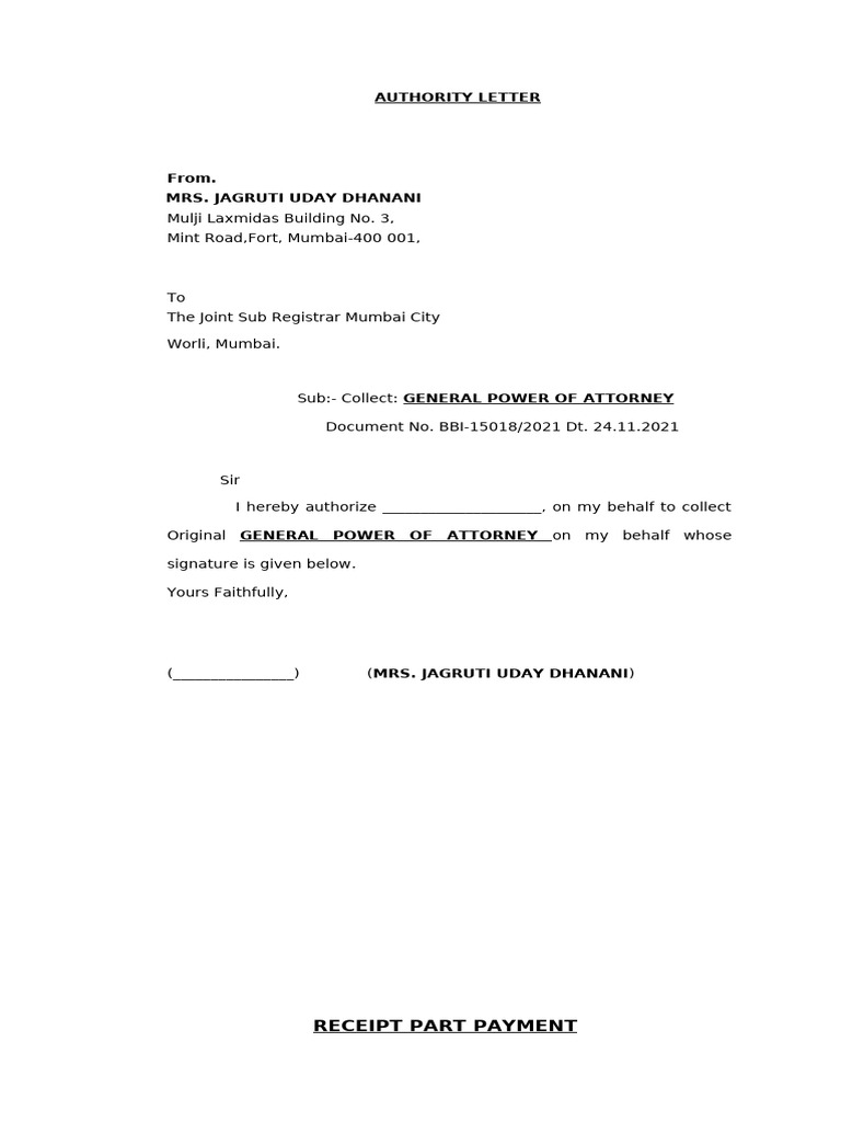 Authority Letter | PDF