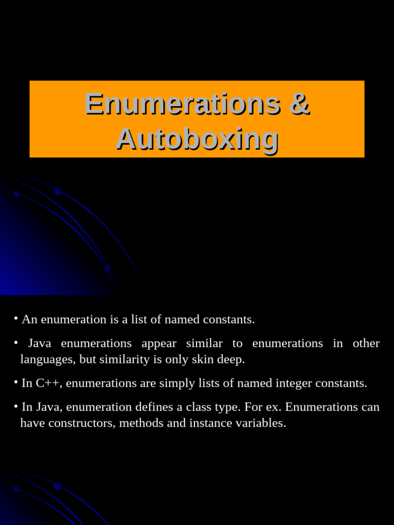 Java Enumerations and Autoboxing Explained | PDF | Data Type | Boolean ...