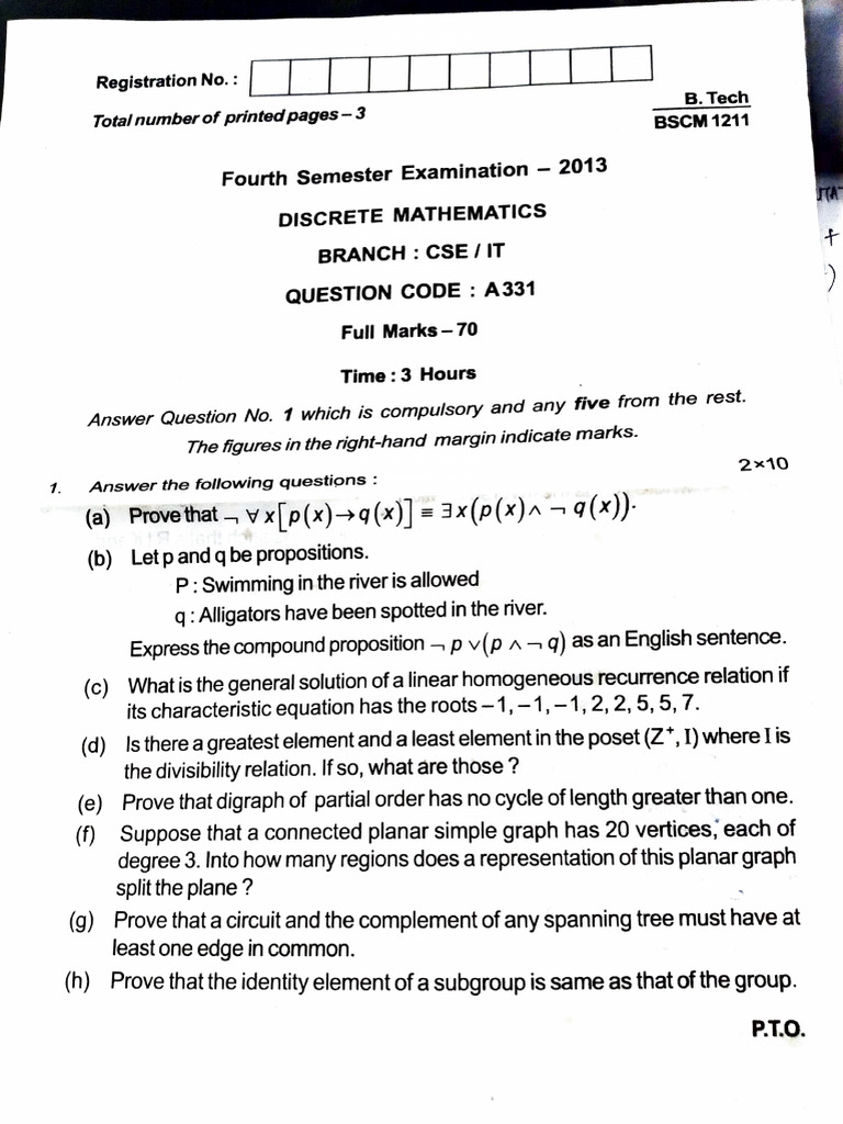 maths-4th-2013 | PDF | Abstract Algebra | Theoretical Computer Science