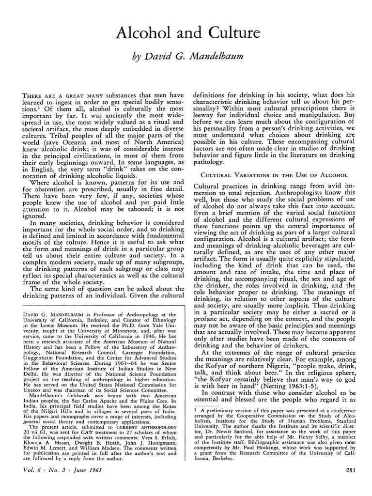 Cultural Significance of Alcohol | PDF | Alcoholic Beverages | Tavern