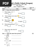 UKG English Question Paper PDF | PDF | Languages | Language Arts ...