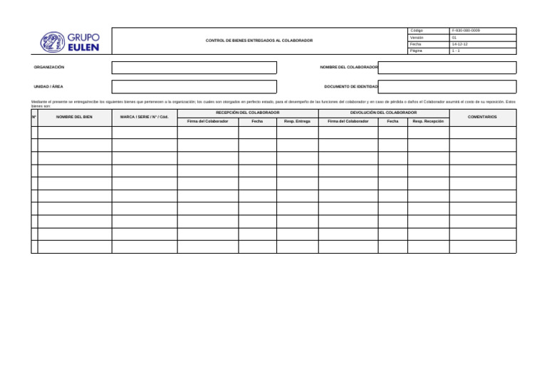 F-930-080-0009_Control_Bienes Entregados_al_Colaborador_V1 | PDF