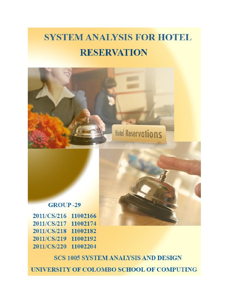 Hotel Reservation System Analysis and Design | PDF | Cheque | Computing