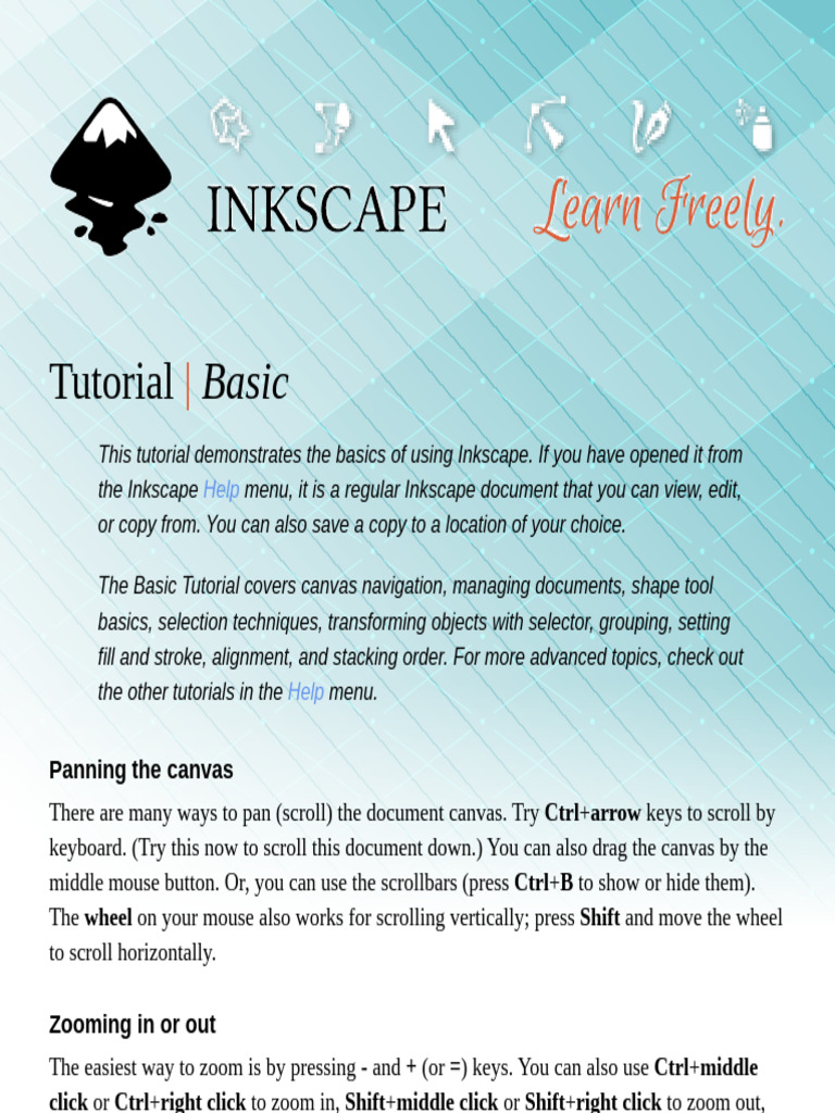 Inkscape Basic Tutorial Guide | PDF