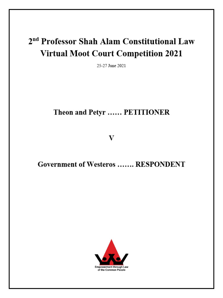 2nd Professor Shah Alam Constitutional Law Virtual Moot Court ...