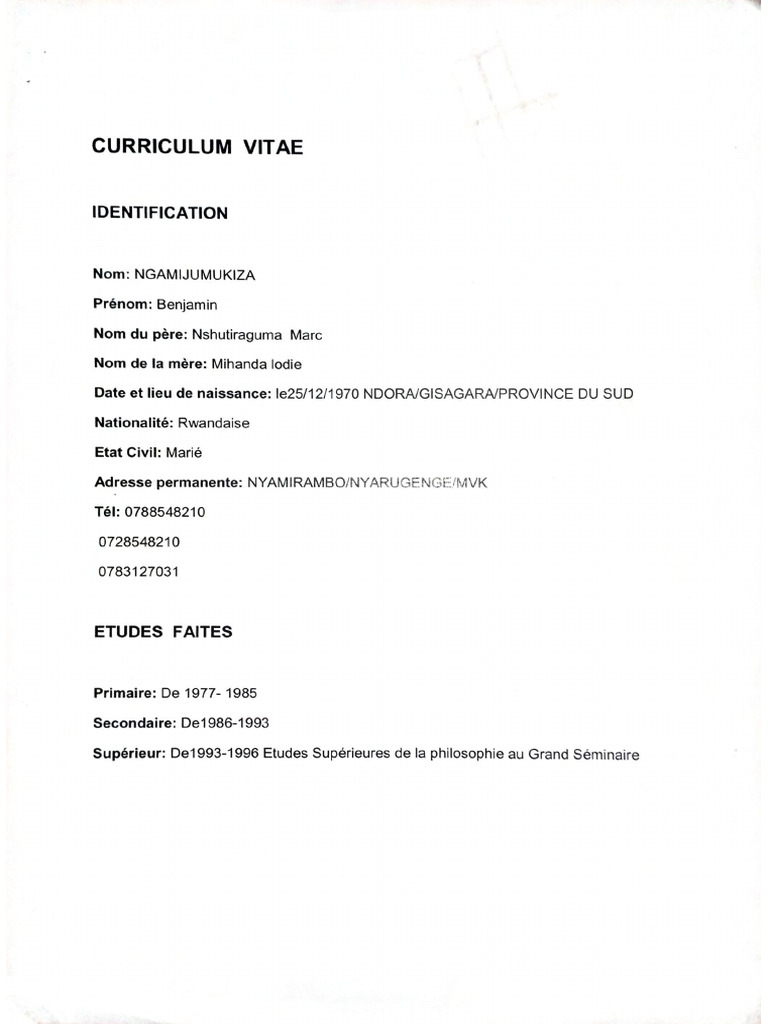 CV Benjamin | PDF