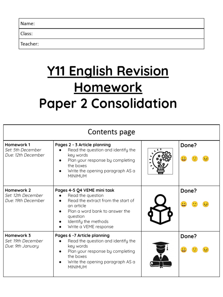 Y11 Guided Revision Paper 2 Consolidation | PDF | Employment