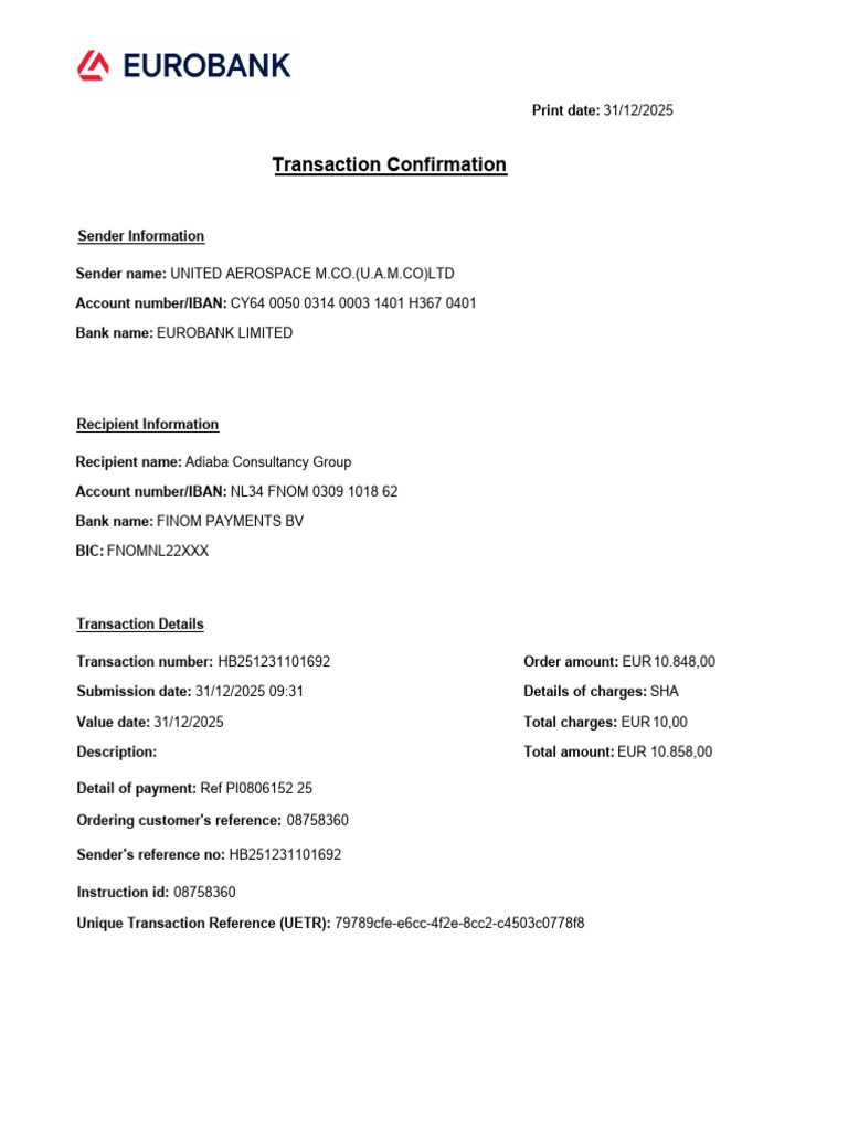 Transaction Confirmation en SN08758360 Charges | PDF