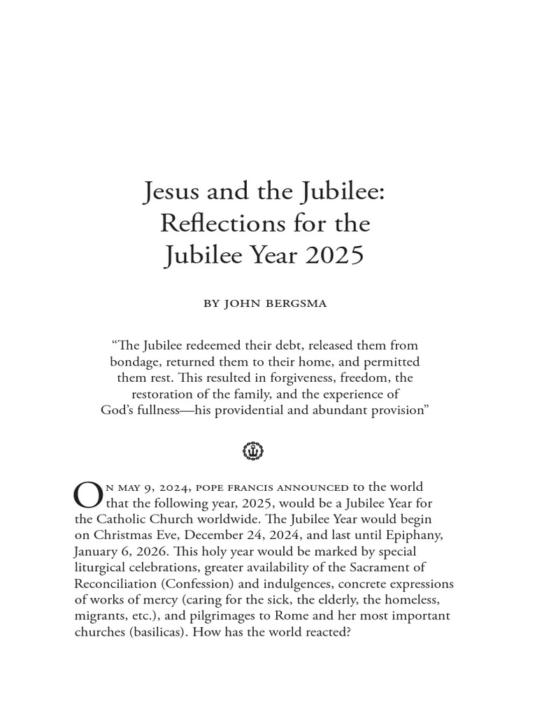 Jubilee Year 2025: Catholic Insights | PDF | Confession (Religion ...