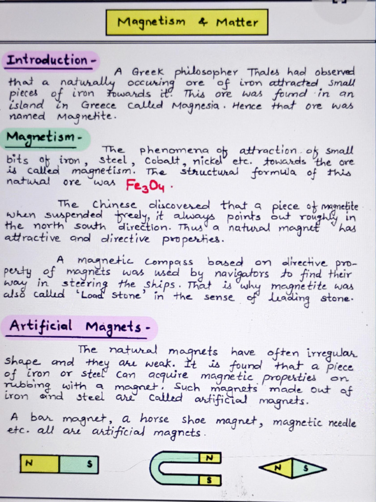 Magnetism+matter Board Notes | PDF