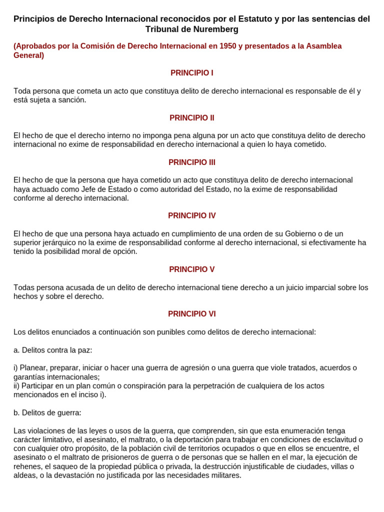 Principios de Derecho Internacional Reconocidos Por El Estat | PDF ...
