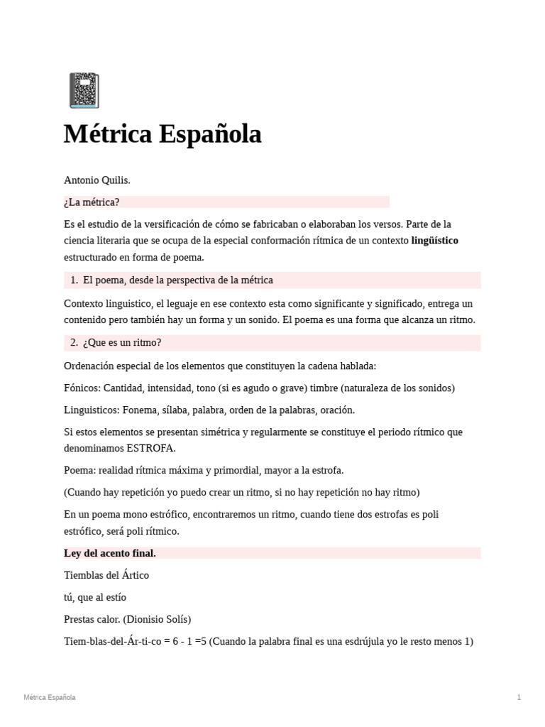 metrica española 2 | PDF | Metro (poesía) | Ritmo