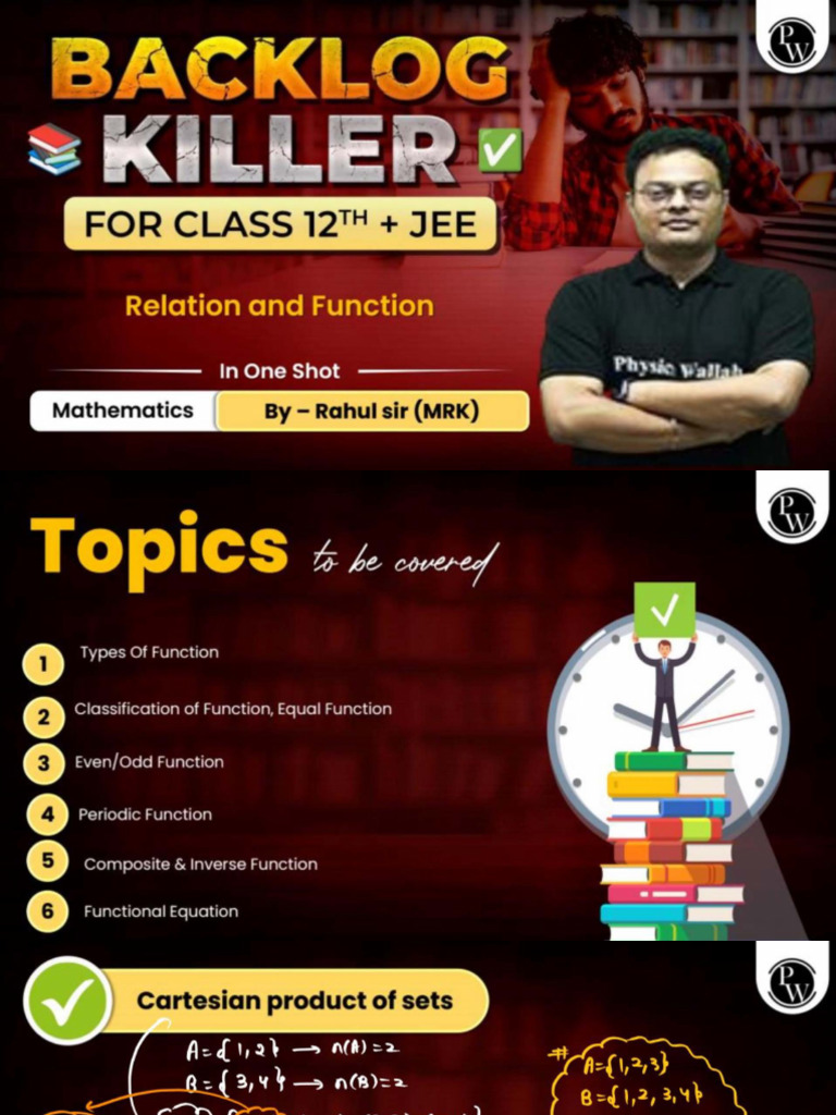 Relation and Function Class Notes | PDF