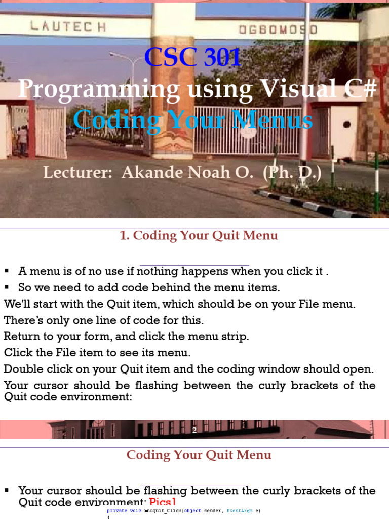 CSC 301 Fourth LECTURE | PDF | Computer File | Keyboard Shortcut