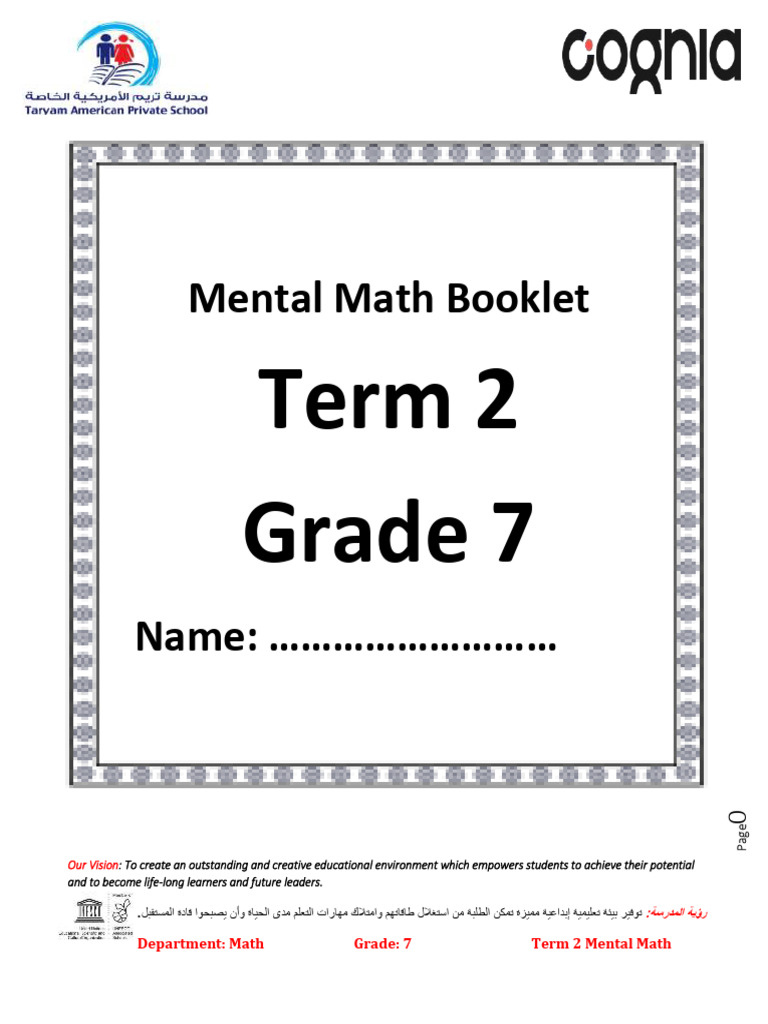 Grade 7 Term 2 Mental Math Guide | PDF | Mathematics | Applied Mathematics
