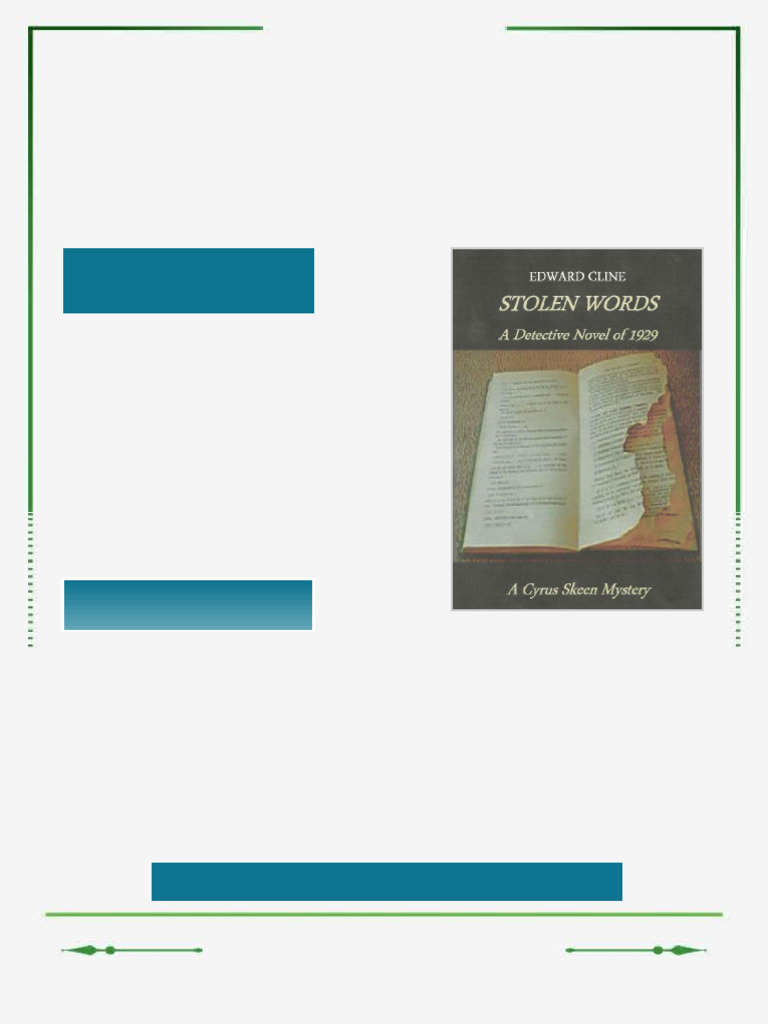 Stolen Words A Detective Novel of 1929 The Cyrus Skeen Mysteries Book ...
