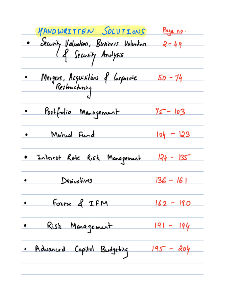 Handwritten Solutions Jan 26 Super 60 Questions | PDF | Investing ...