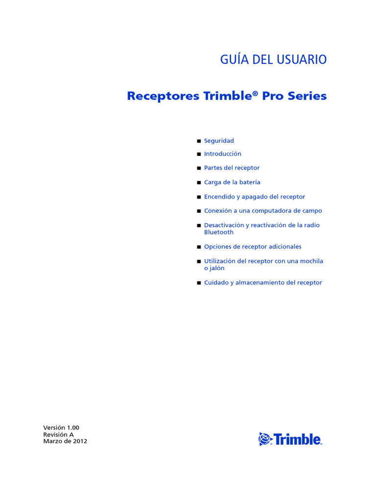 Manual GPS Timble GO Pro Series | PDF | Radio | Bluetooth