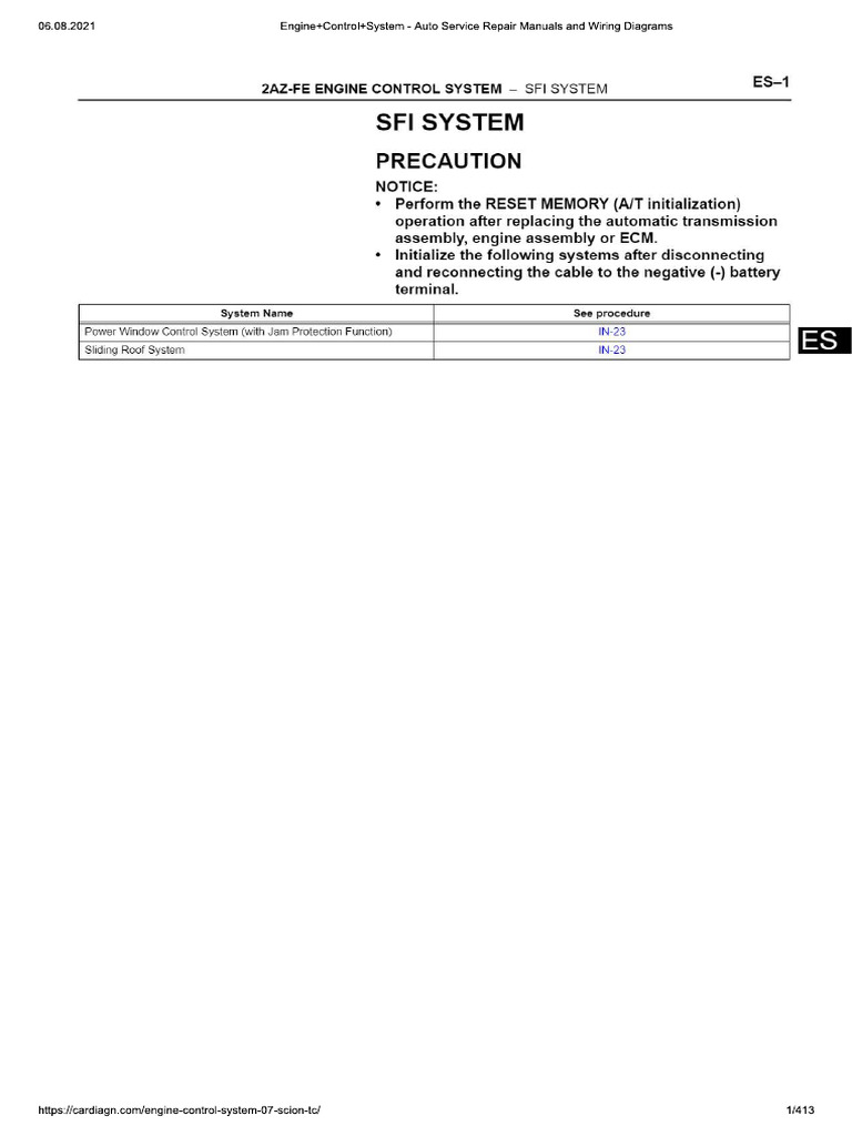 2004-2010 Scion TC Engine Control System | PDF