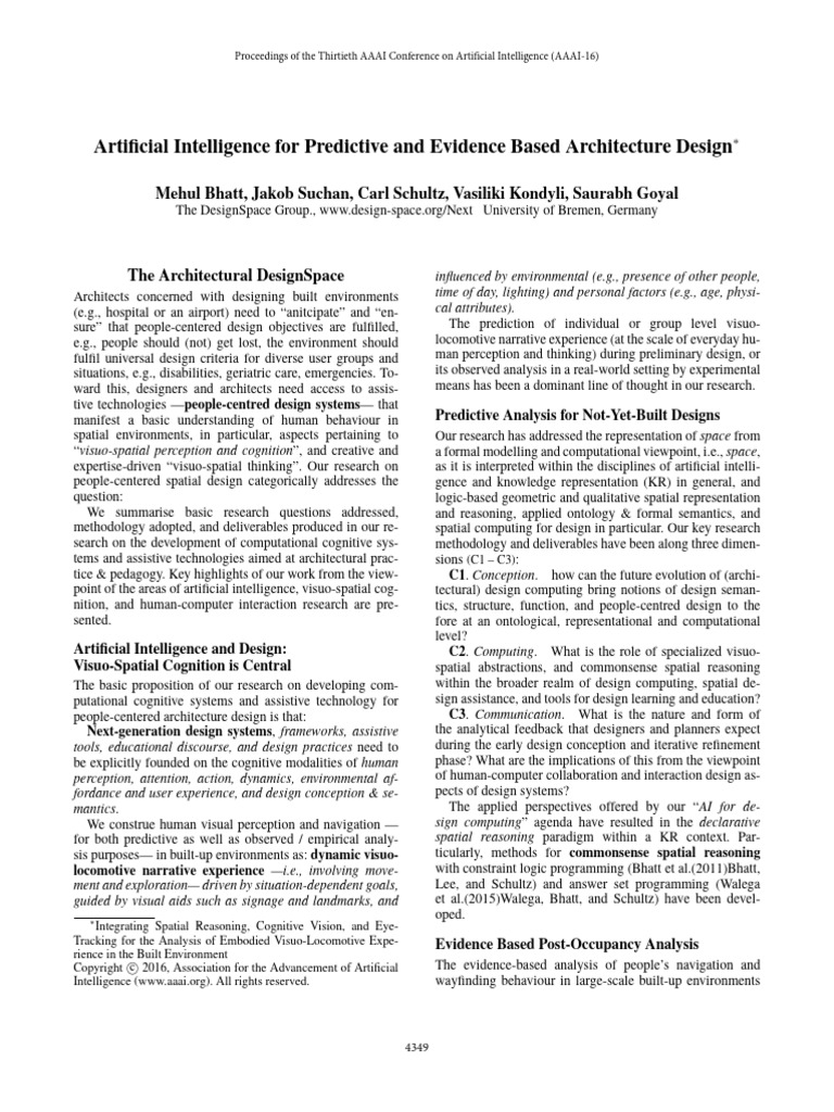 Artificial Intelligence For Predictive and Evidence Based Architecture ...