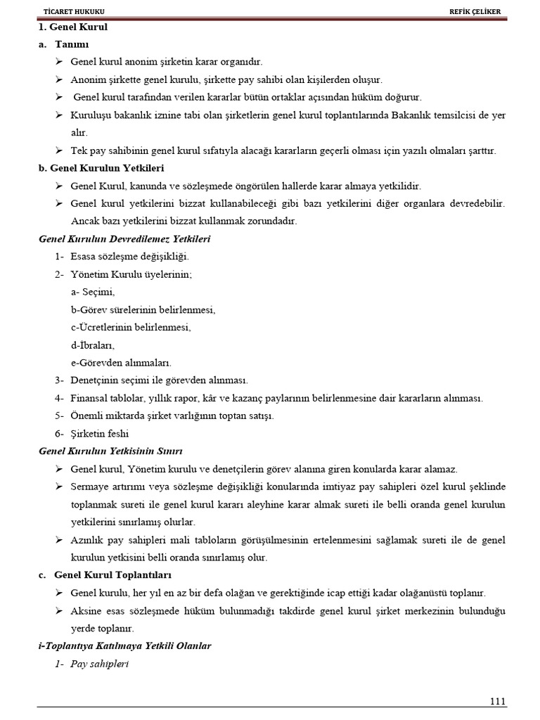 Ticaret Hukuku - Refik Hoca-23 | PDF