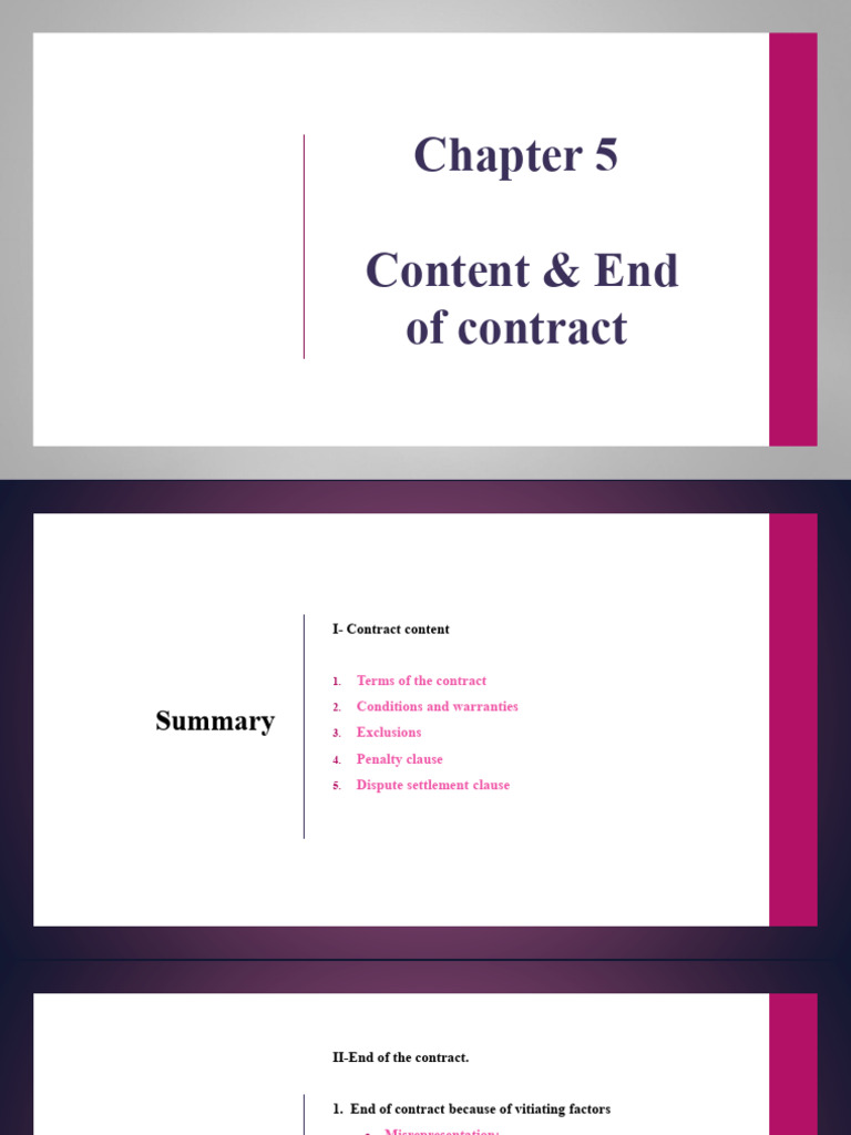 CH 05 Content and End of Contract | PDF | Breach Of Contract | Insurance