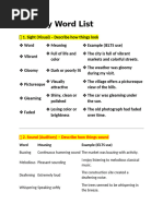 Descriptive Writing Word Bank | PDF