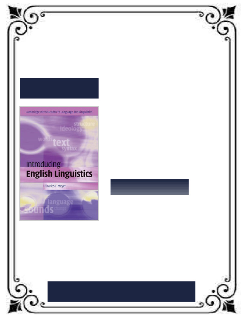 Introducing English Linguistics 1st Edition Charles F. Meyer ebook all ...