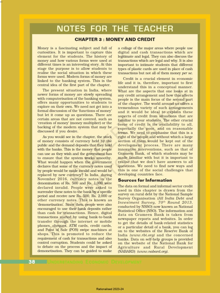 Ch 3 Money and Credit | PDF | Loans | Debt