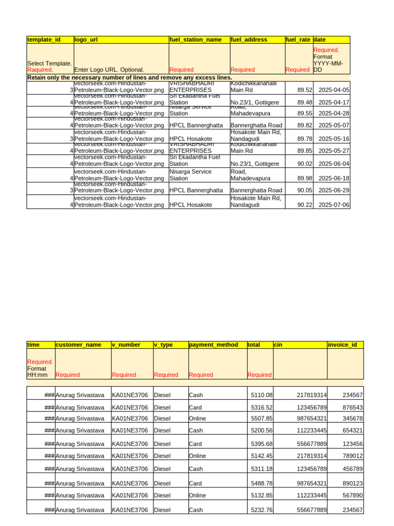 Fuel - Template - 1 | PDF | Rupee | Filename