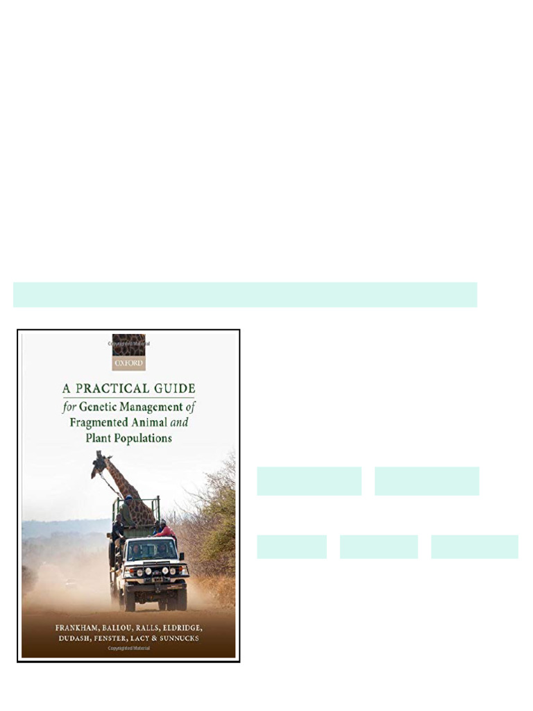 (Ebook) A Practical Guide for Genetic Management of Fragmented Animal ...