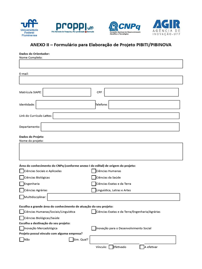 Anexo II Projeto PIBITI PIBINOVA Richard Fonseca Assinado Assinado ...