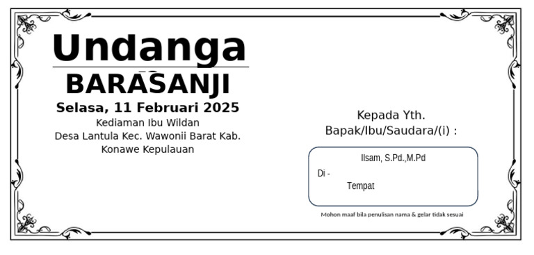 Format Amplop Barasanji | PDF