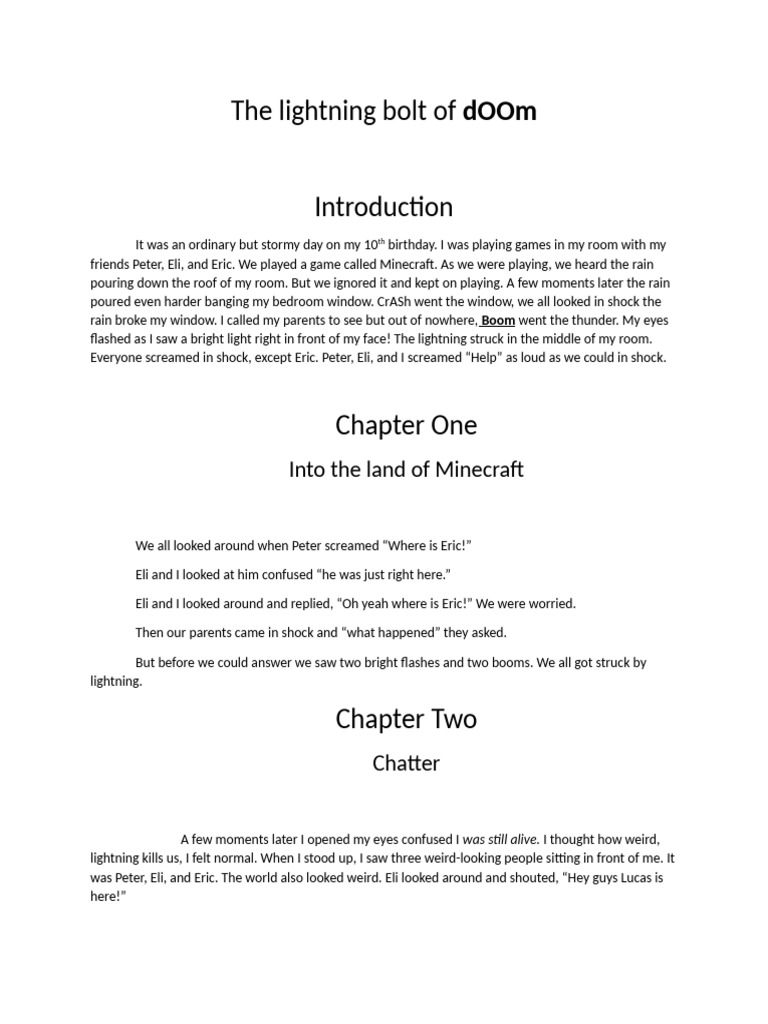 Minecraft Chapter Book Mission 11-22-2023 | PDF