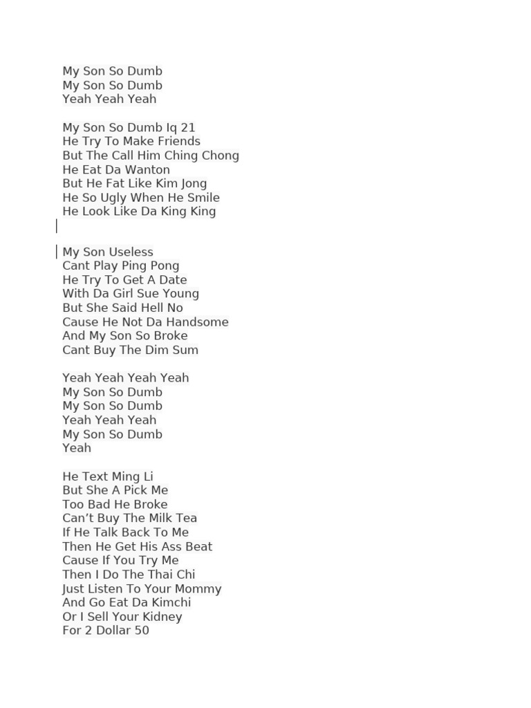 My son so dumb | PDF