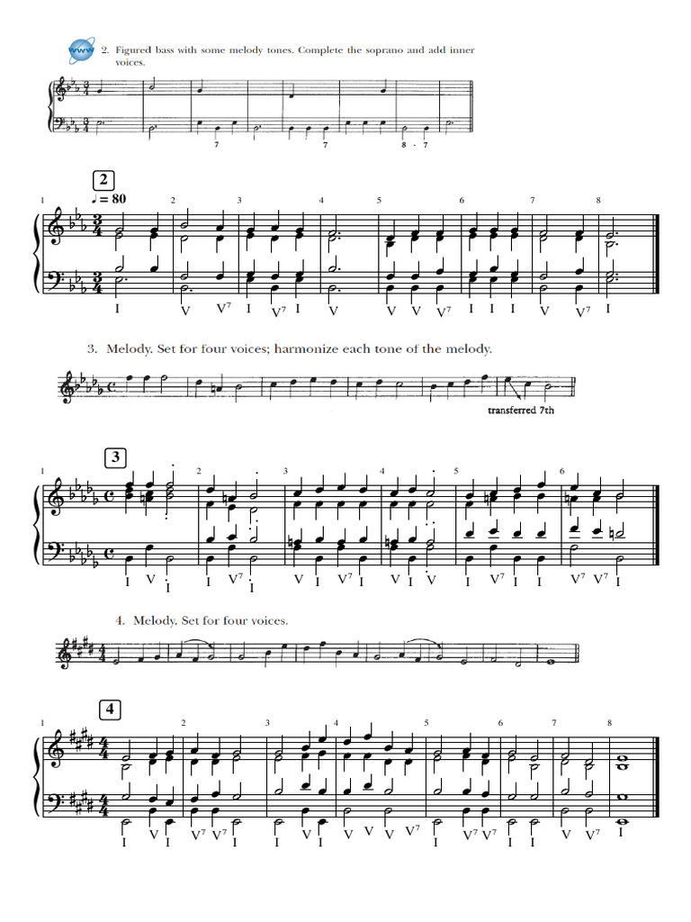 Harmony and Voice Leading Unit 7 Exercises | PDF