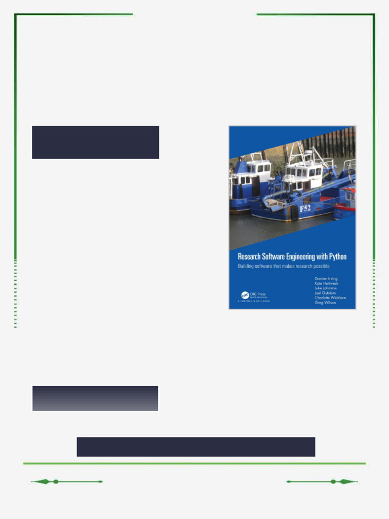 Research Software Engineering With Python Building Software That Makes Research Possible 1st ...