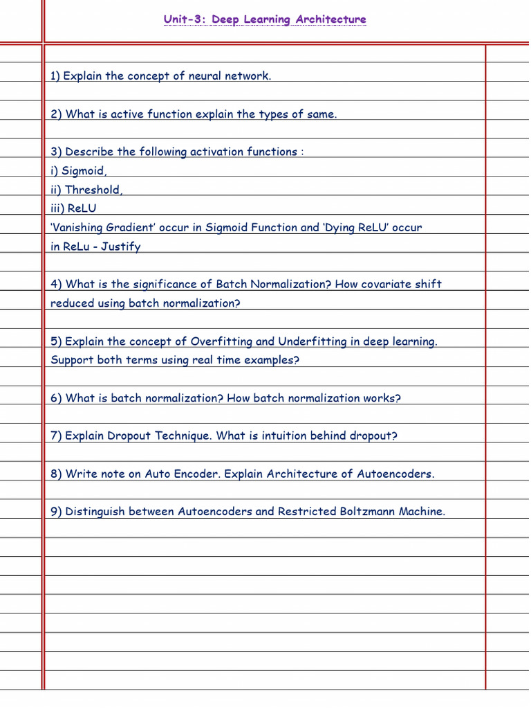 dl notes-1 | PDF | Deep Learning | Data Compression