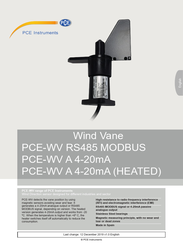 Man Wind Vane Pce Wv Series En | PDF | Electromagnetic Interference ...