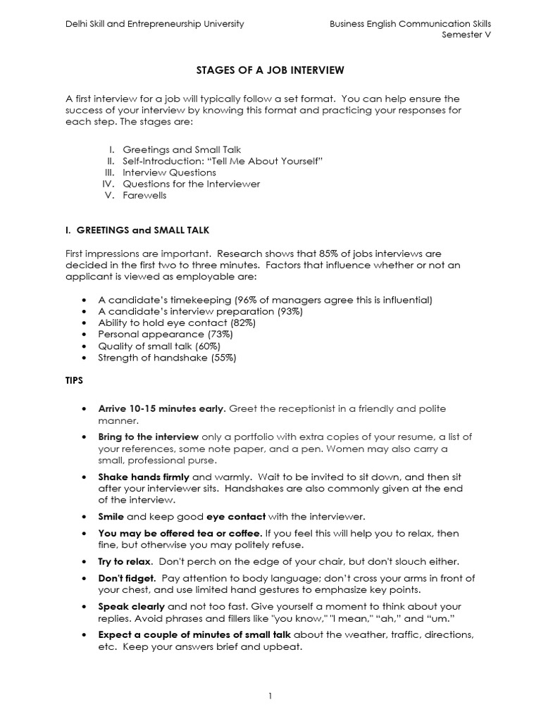 Job Interview Stages and Tips Guide | PDF | Job Interview | Startup Company