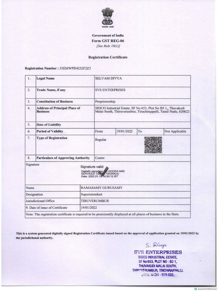 Divya GST Certificate Signed(1) | PDF
