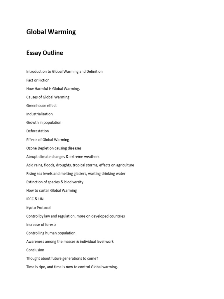 Global Warming, Essay | PDF | Climate Change | Greenhouse Gas