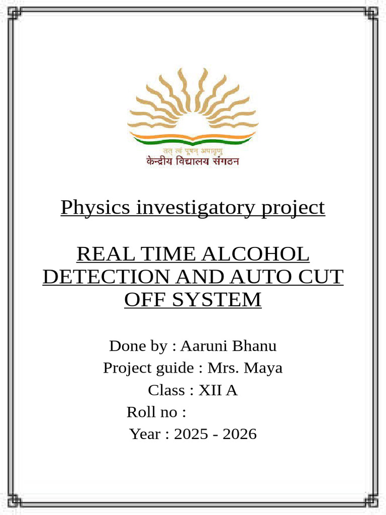 Real time alcohol detection and auto cut off | PDF | Road Traffic Safety | Safety
