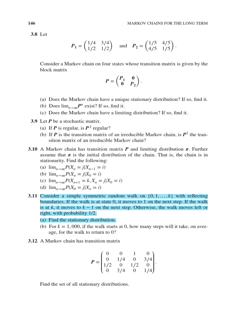 Markov Chains: Stationary & Limiting Distributions | PDF | Markov Chain ...