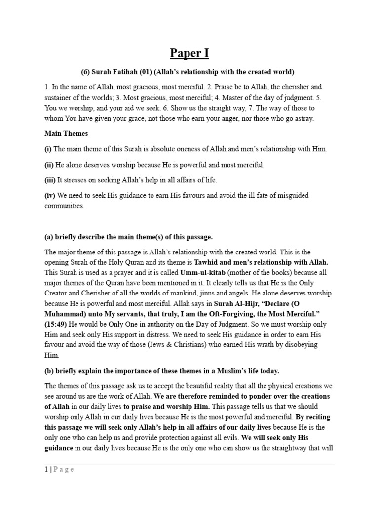 Open Islamiyat Material for Grade 9 (Final Term) 2 | PDF | Prophets And ...